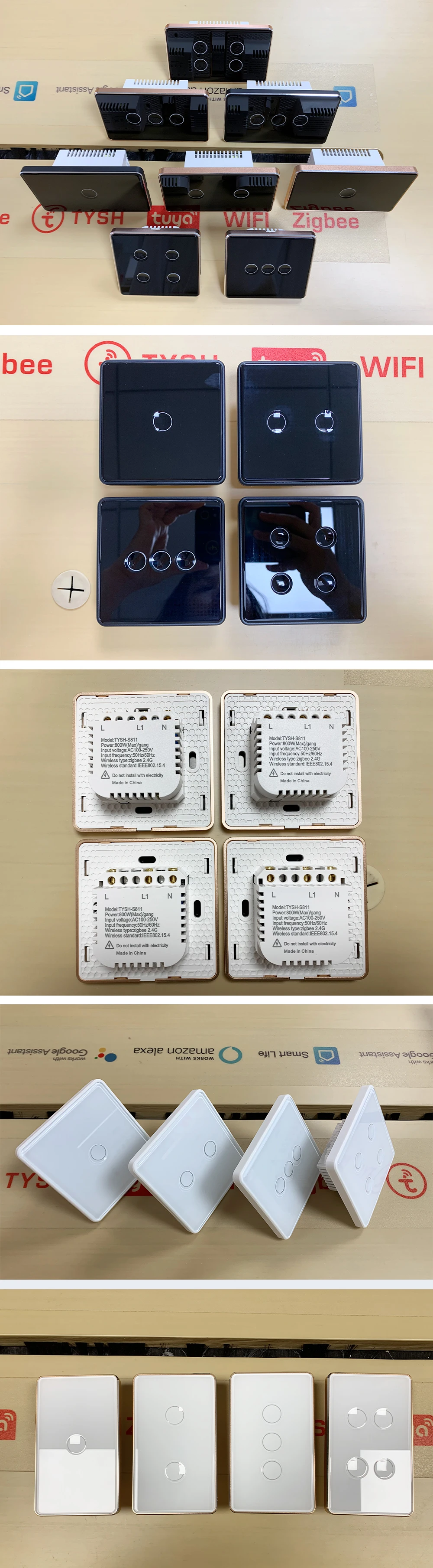 TYSH Zigbee Touch Light Switch 1/2/3/4 Gang - Smart Home Control with ...