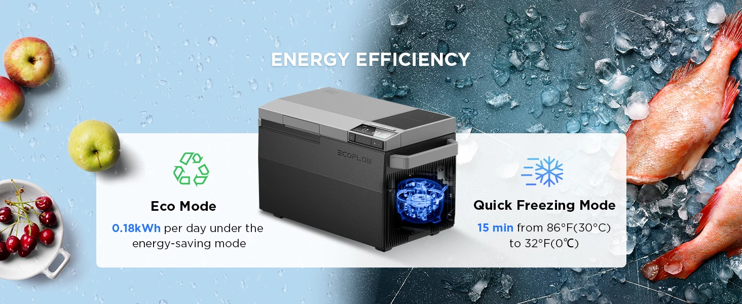 Ecoflow Glacier Portable Car Refrigerator With Extra Battery,40qt(38l ...