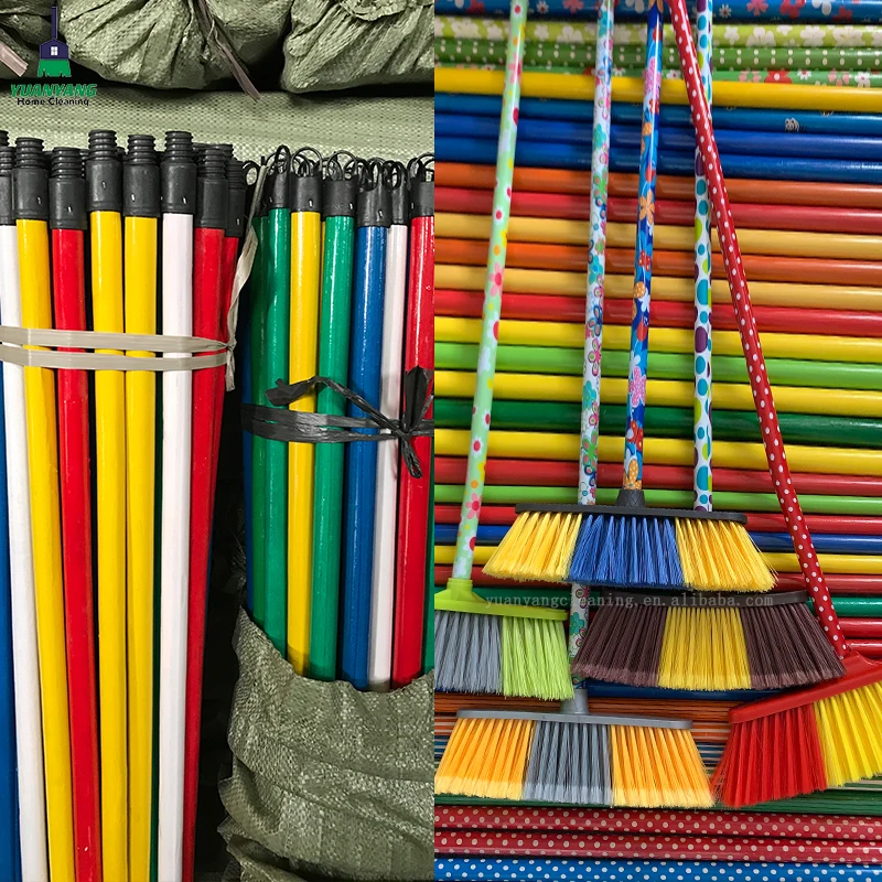 Customized Size And Thread Pvc Broom Head With Wood Pole Popular Design ...