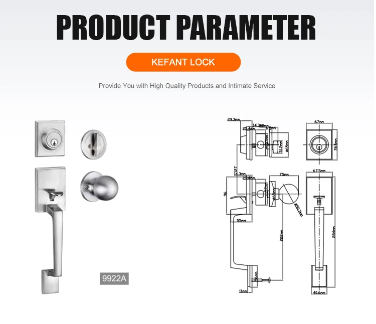 Main Door Handle Lock Pull Handleset for Main Entry Door Key Open ...