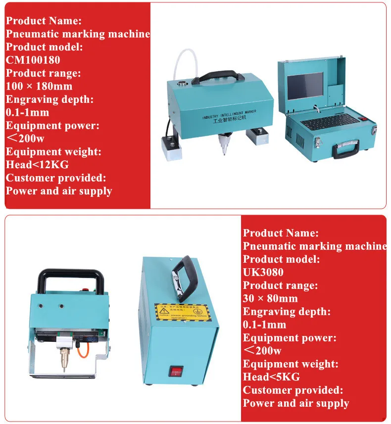 Portable Electric Pneumatic Dot Peen Marking Machine Nameplate Metal ...