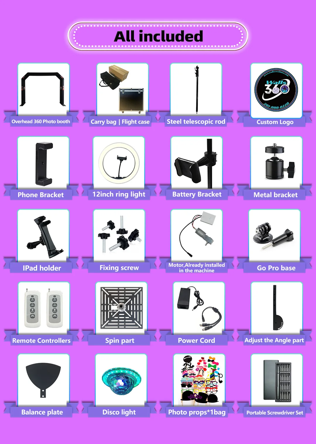 Video Camera Portable 360 Overhead Spinner Photo Booth Rgb 360 Degree ...