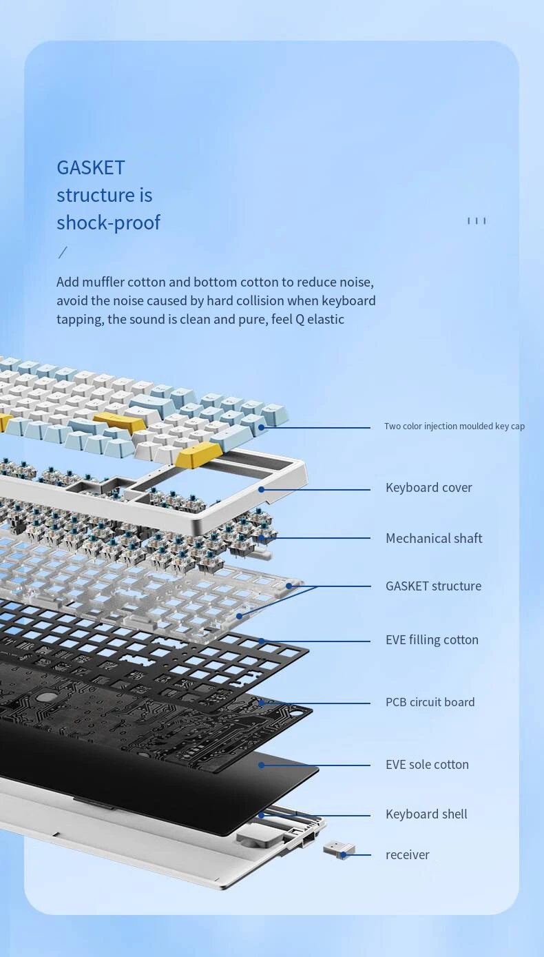 J90 Mechanical Keyboard - 98 Keys with RGB Backlight