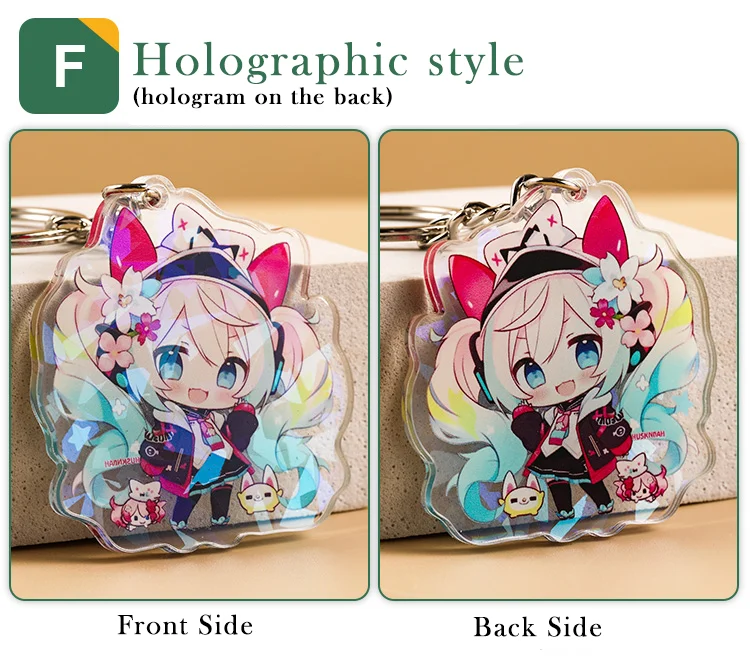 Yakelike Holographic Charms Clear Acrylic Custom Printed Transparent ...