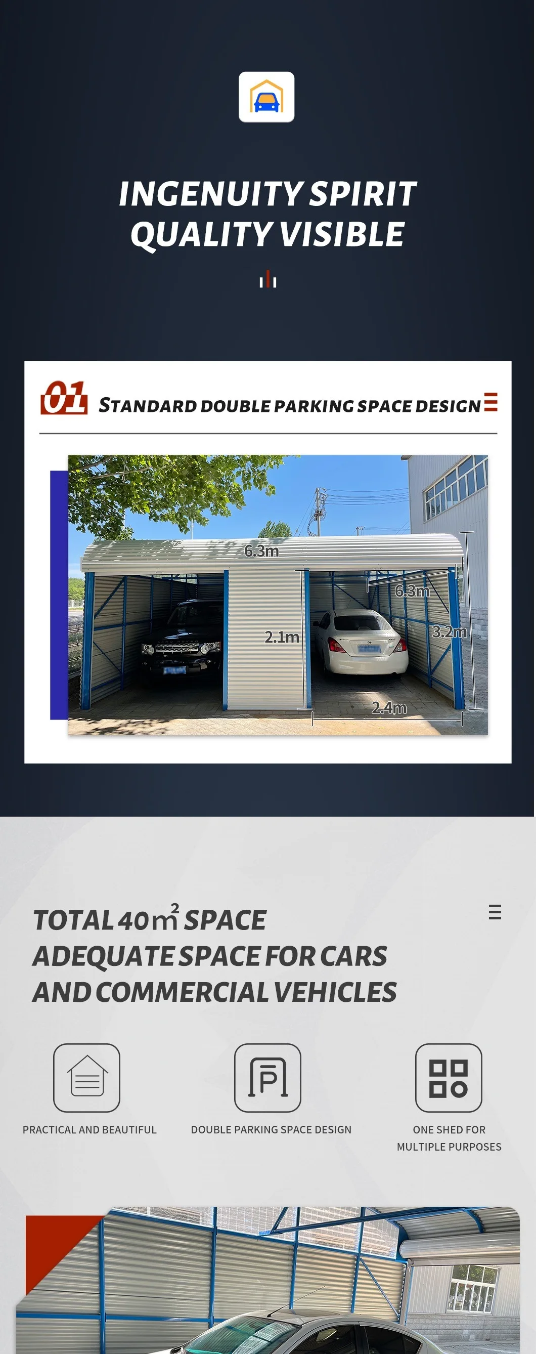 Xz Oem Odm Outdoor Steel Mobile Flat Pack Garage Shed Shelter Foldable ...