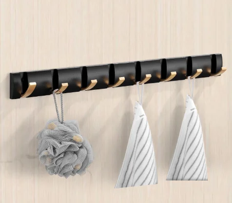 Hidden Wall Hook Clothes Folding Hook Black Nordic Metal Wall Mount ...