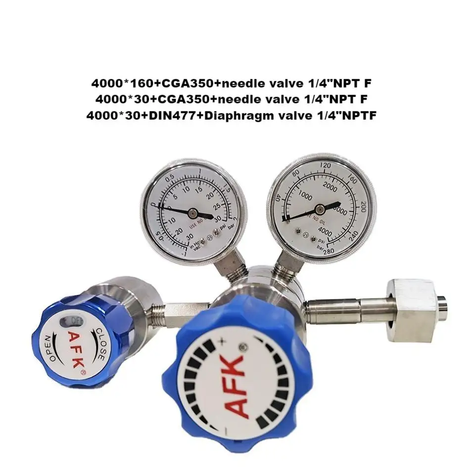 Helium CGA 580 Cylinder Connector - Precision Pressure Regulator