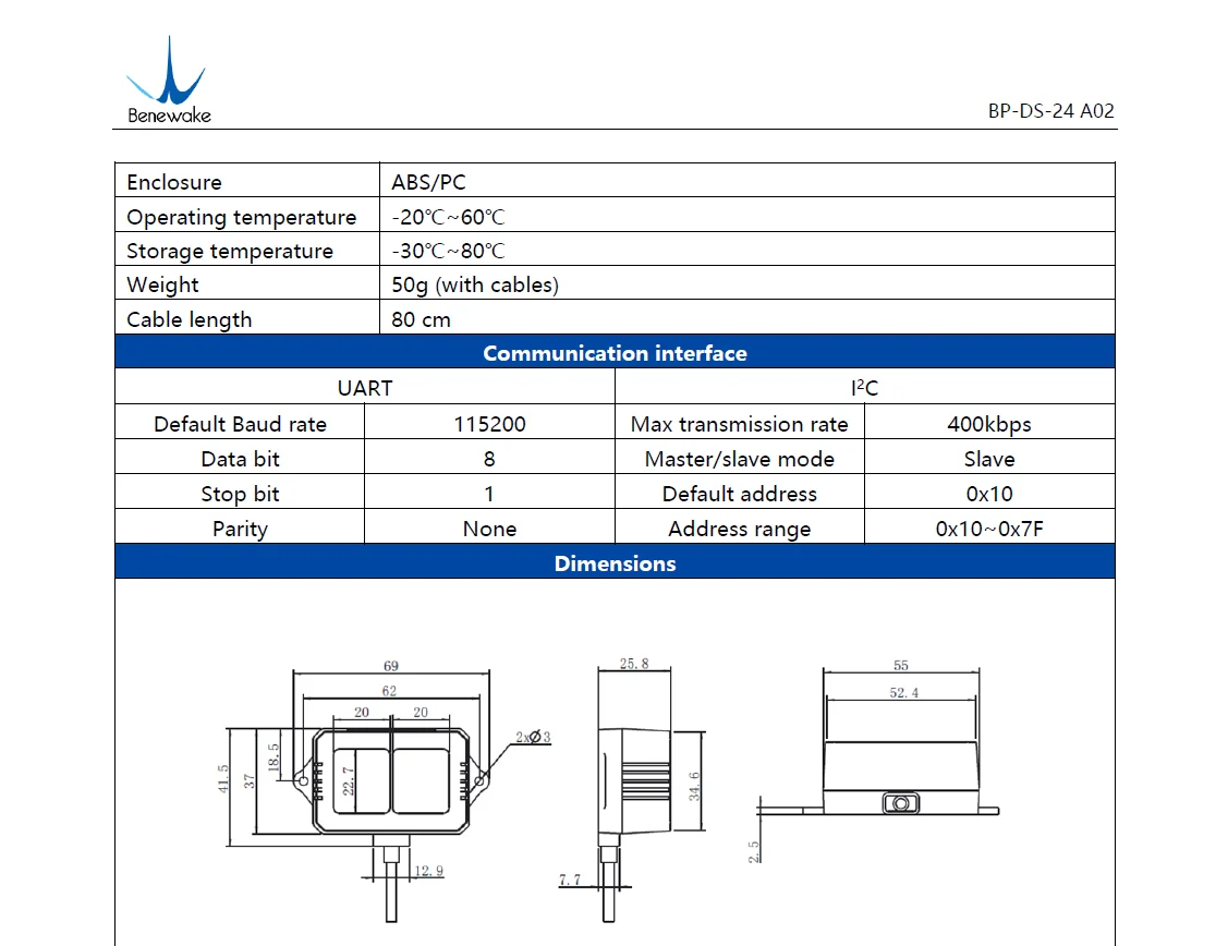 Benewake Tf02pro Lidar Sensor Module Ranging Lidar Laser Distance ...