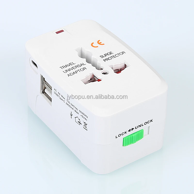Universal International Travel Adapter with 2 USB a Output Ports 6A ...