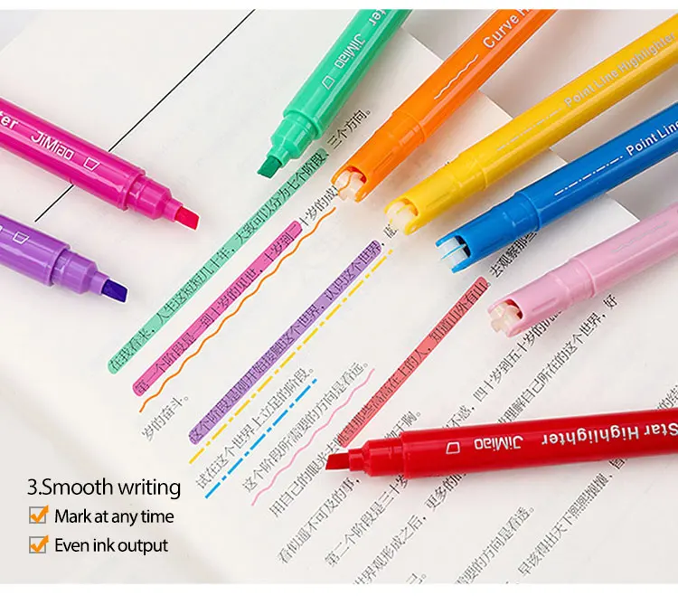 Roller Pen Markers With 8 Different Curve Shapes,Dual Purpose Hand ...