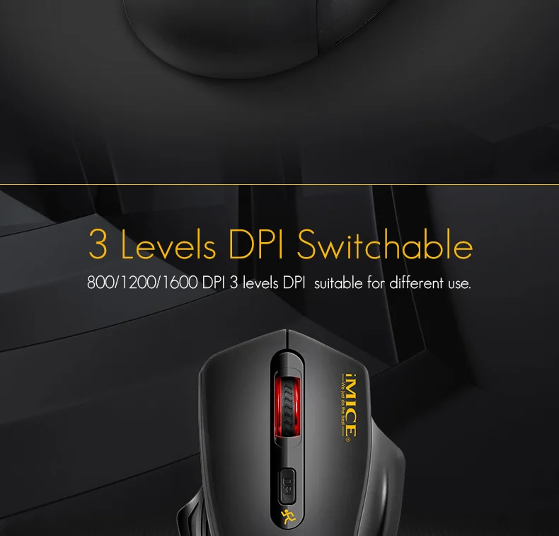 Imice E1800 Wireless 2.4G Office Mouse - 4 Buttons, 1600 DPI
