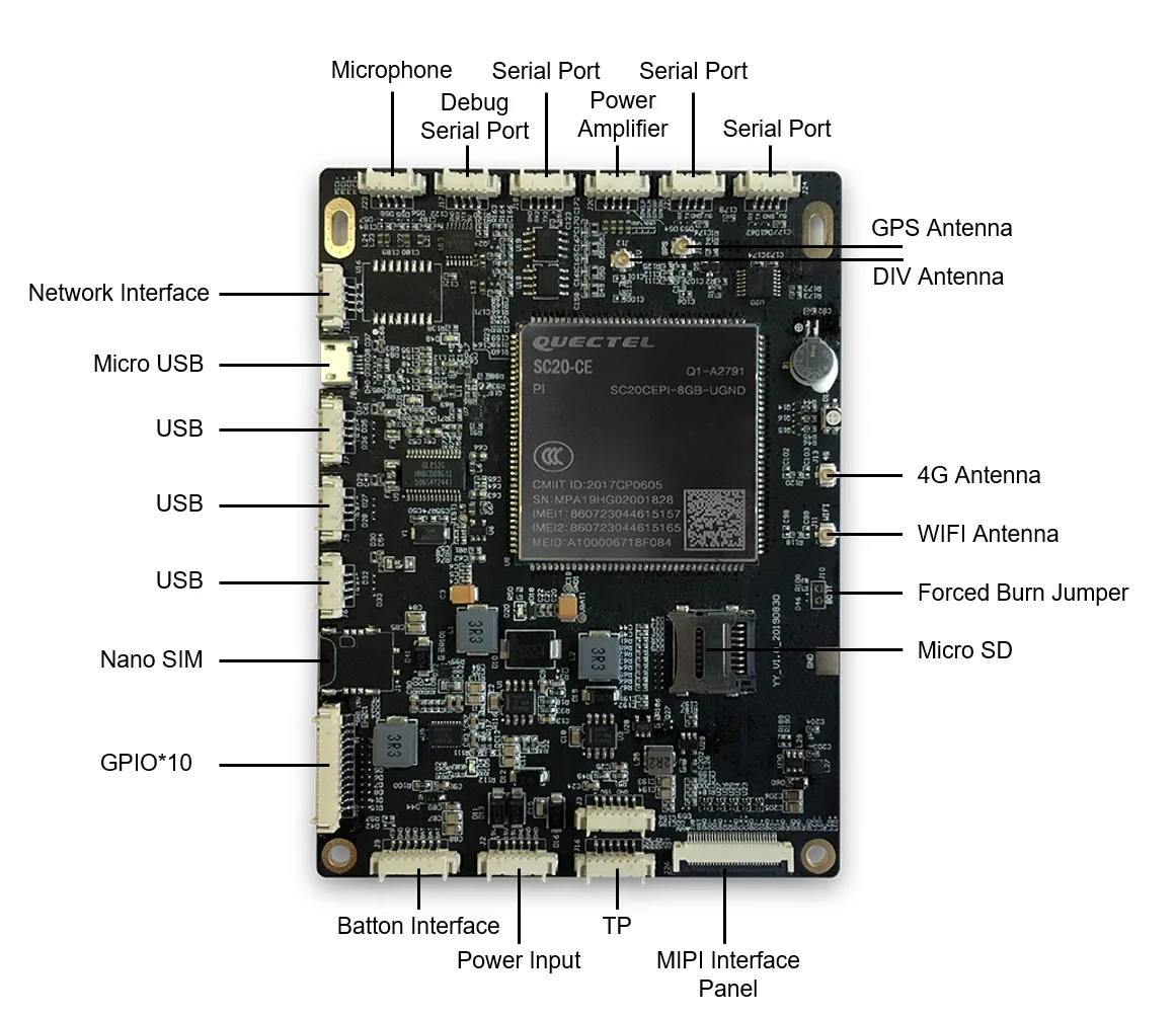 Quectel SC20 Module - Smart Board for Android System 4G LTE