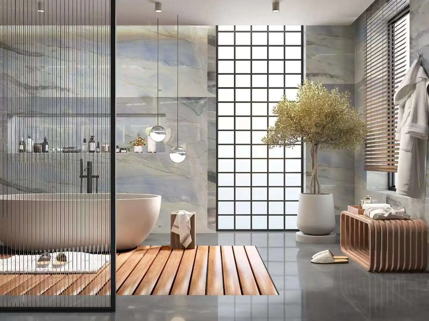 Sea Blue Quartzite Wall Slab Flexible Stone Slab For Wall Decoration ...