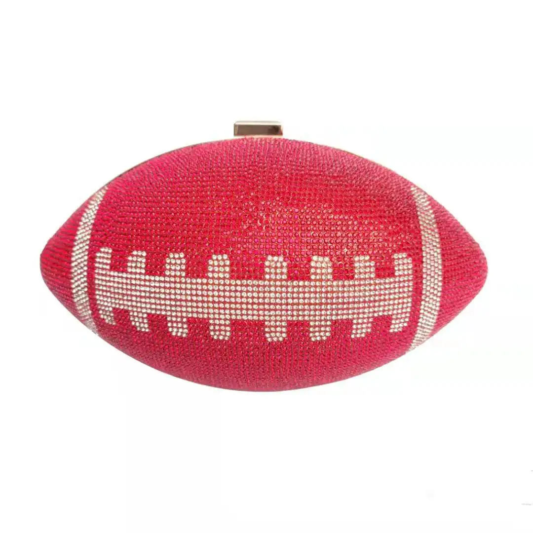 New Rhinestone American Football Round Ball Purse Stone Bling Diamond ...