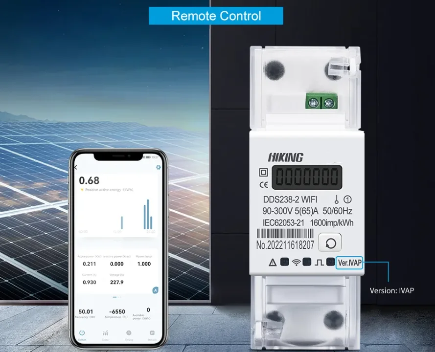 Tuya Single Phase WIFI Smart Energy Meter 65A Din Rail Timer Power ...