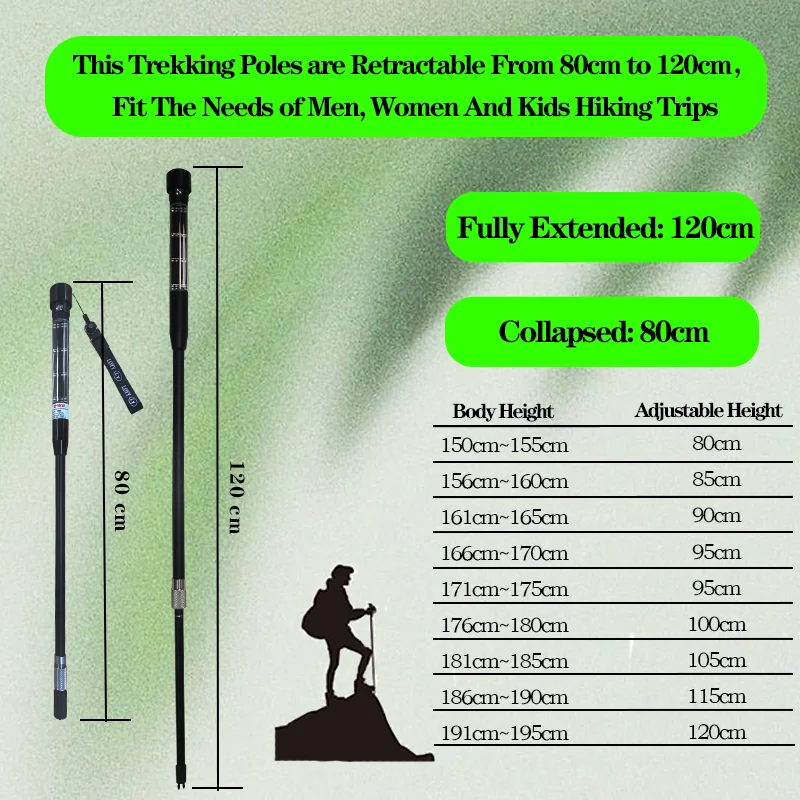 Multifunctional Adjustable Telescopic Aluminum Alloy Hiking Walking ...