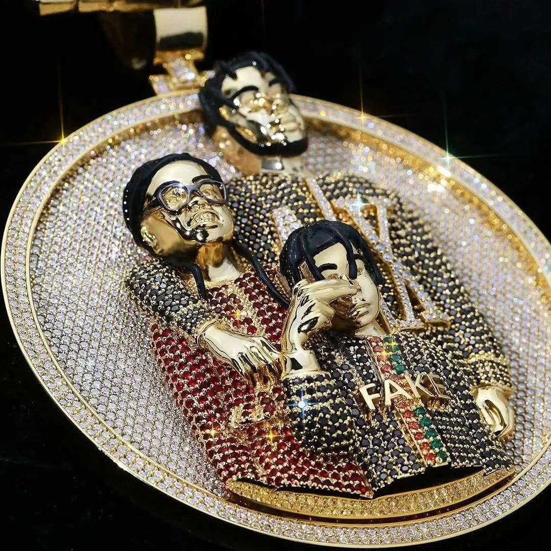 Pass Diamond Tester Iced Out Moissanite Name Pendant Custom 925 Silver ...