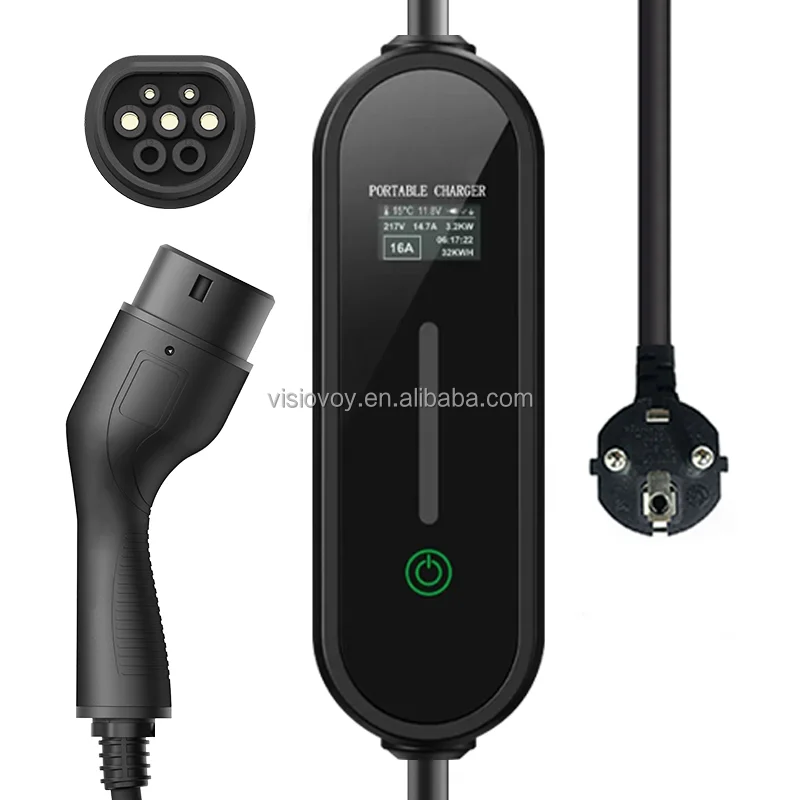 European Standard Plug EV Chargers 16 Amp 3.5 kW Portable Electric ...