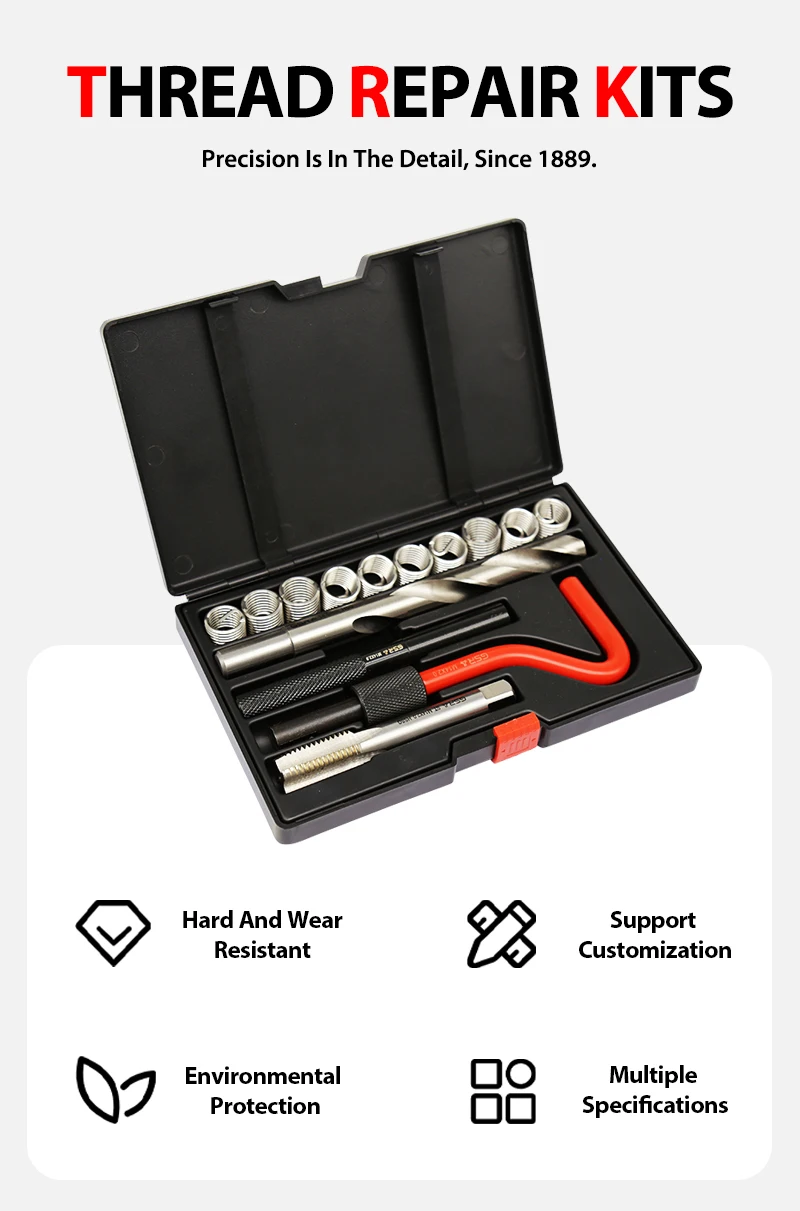 Helicoil Thread Repair Kit - M8 Metric Tool Set for DIY