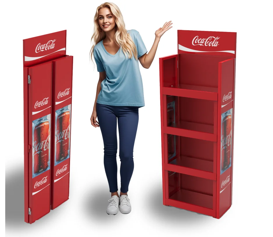 Floor-standing Folding Metal Display Stands for Supermarkets
