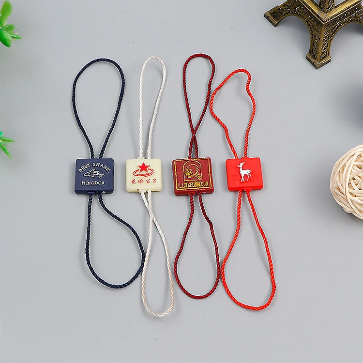 Custom 3d Embossed Brand Name Logo Garment Hangtag String Loop Plastic ...