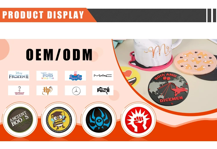 Custom Design Soft PVC Rubber Coasters - Non Slip & Promotional