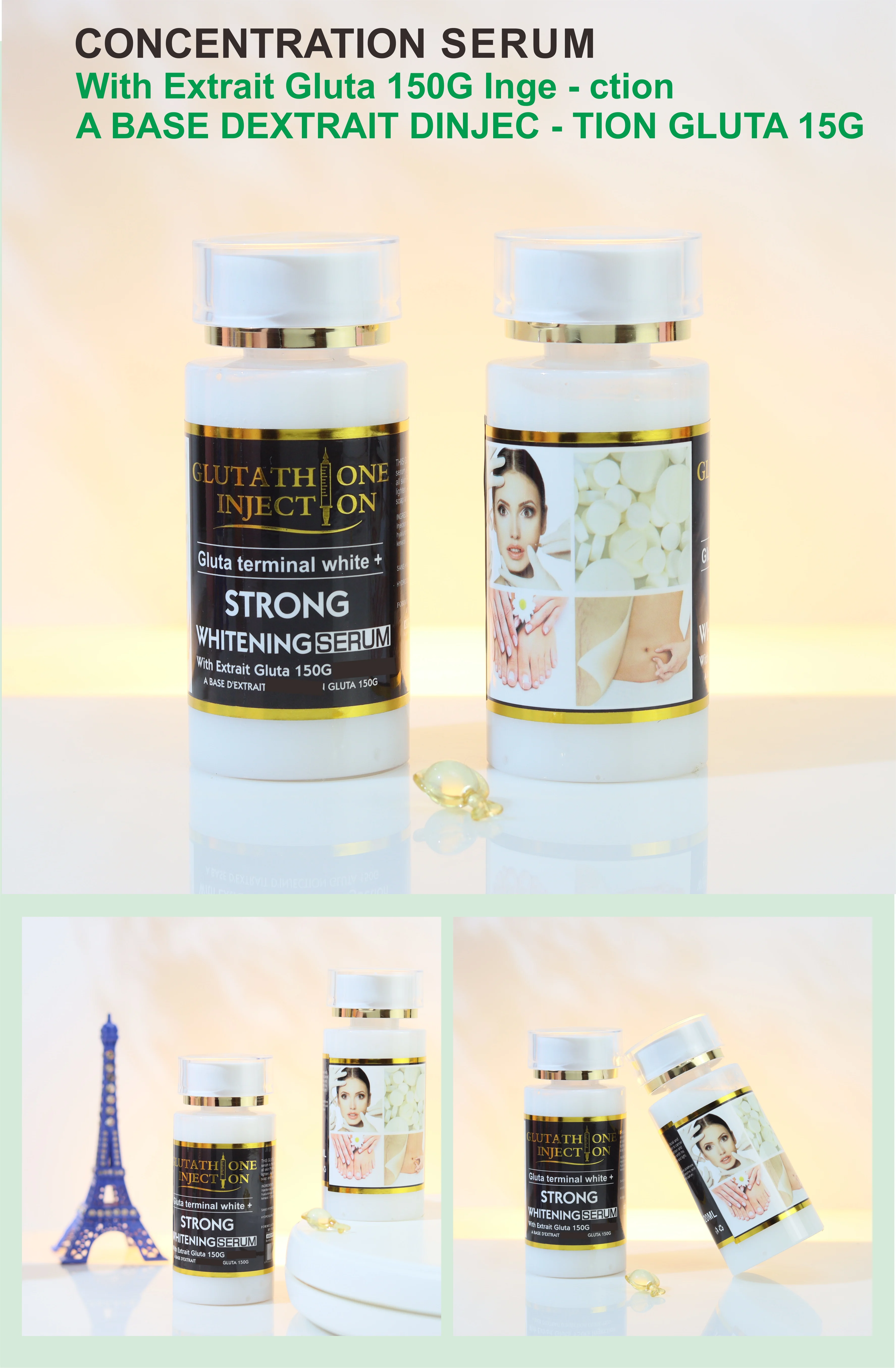 OEM Gluta White Serum - 120ml Anti-Aging Whitening Face Serum