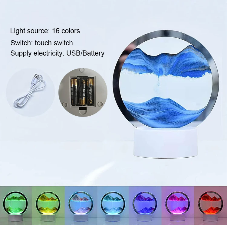 Modern Desk Light 3d Led Table Lamp Led Moving Art Dynamic Sandscape ...