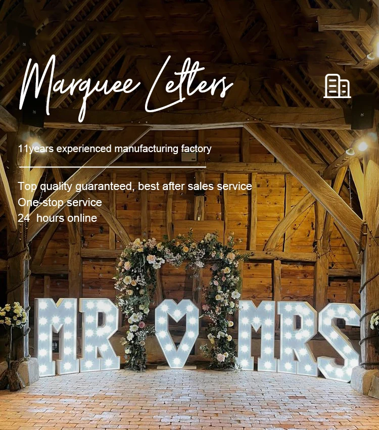 Light Marquee Signs Lighting Wedding 24 Letters Led Lighted Sign ...