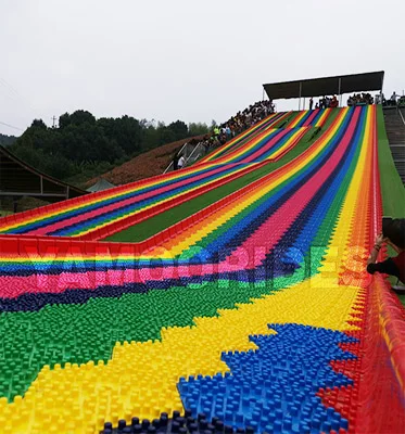 Scenic Mountain Game Playground Amusement Park Rainbow Slide Outdoor ...
