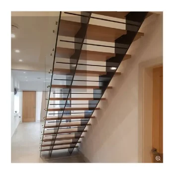 Ace Elegant Modern Double Beam Stringer Stairs Luxury Design Wood Metal ...