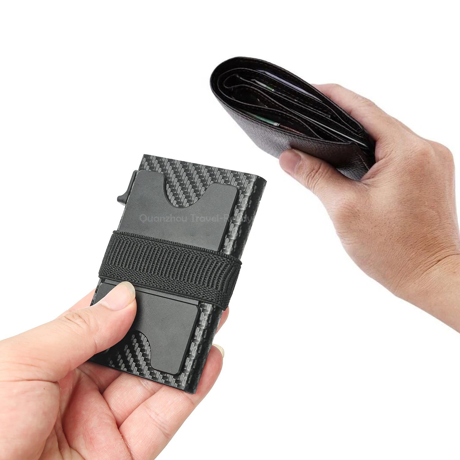 Slim Aluminum Card Holder Wallet Men Pop up Wallet RFID Metal ...