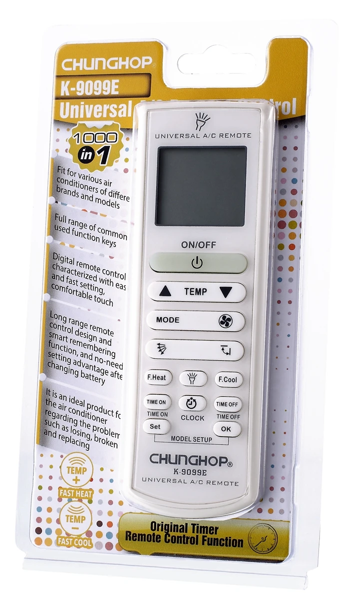 Chunghop K-9099e空调控制器通用带led灯 - Buy 空调控制器的通用,通用a/c远程控制,通用空调遥控器 Product ...