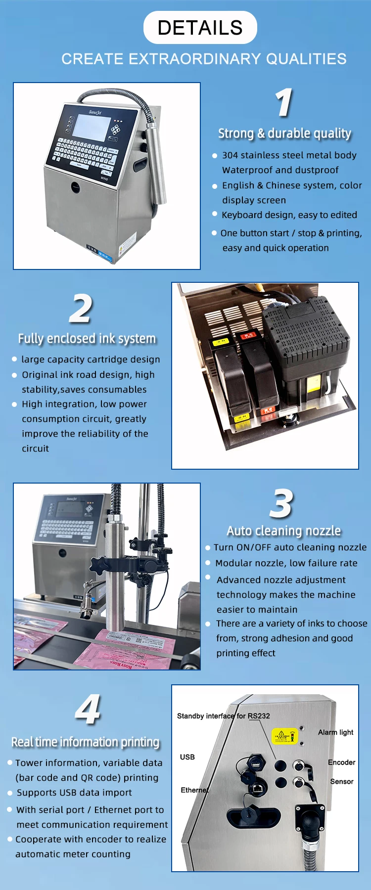 W700 Cij Digital Paper Label Bottle Logo Batch Expiry Date Film Box ...