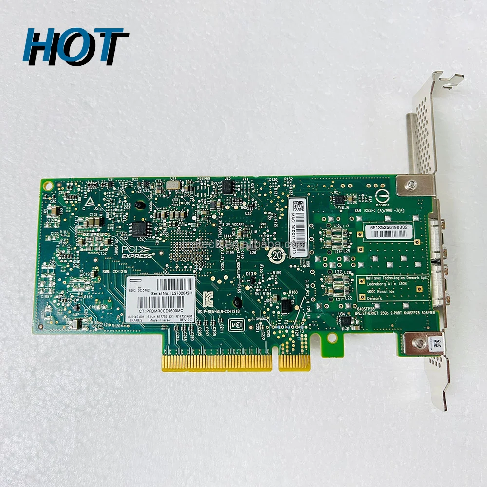 Nic For Hpe 817753-b21 817751-001 10/25g Network Card Cx4-lx En ...