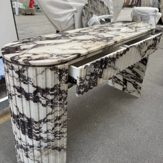 Elegant Italy Calacatta Viola Marble Table - Waterproof & Customizable