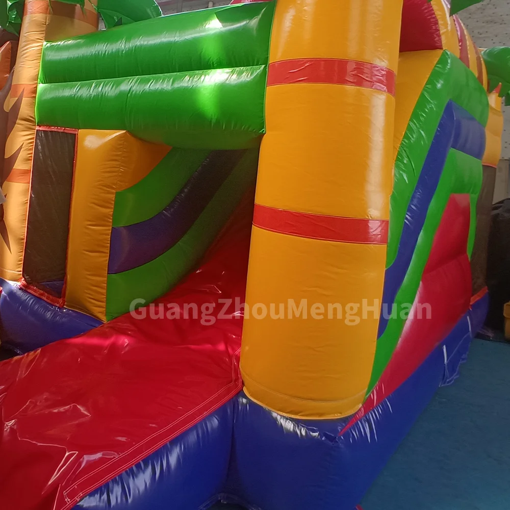 Cartoon Inflatable Lion Jungle Theme Bounce House With Slide Combo ...