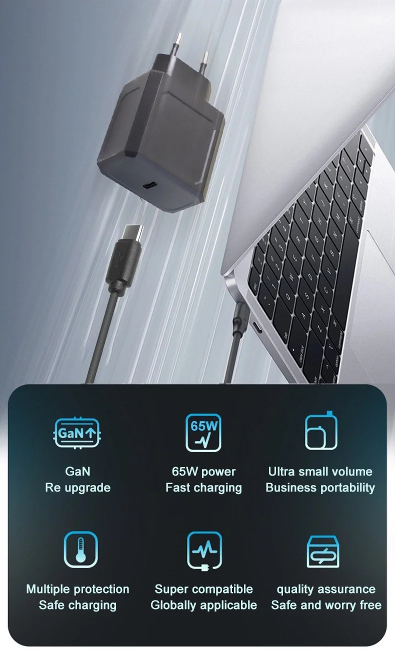 Universal Pd 65 Watt Usb-c Power Adapter Brick 20v 3.25a 65w Eu Us Plug 12v 3a 15v 3a Fast ...