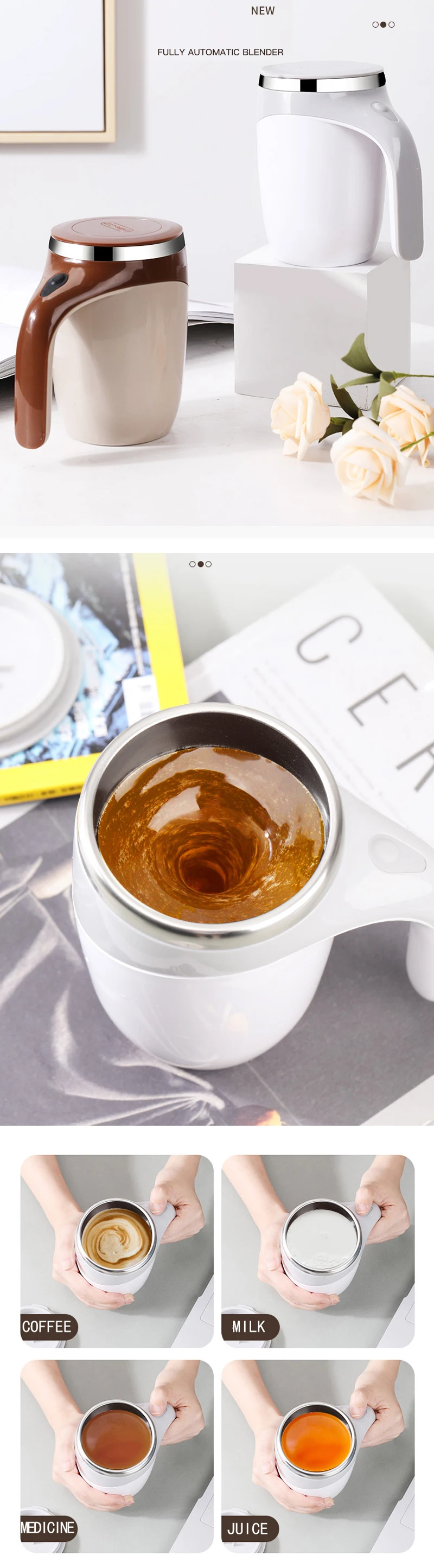 Smart Mixer Thermal Automatic Self Stirring Magnetic Mug