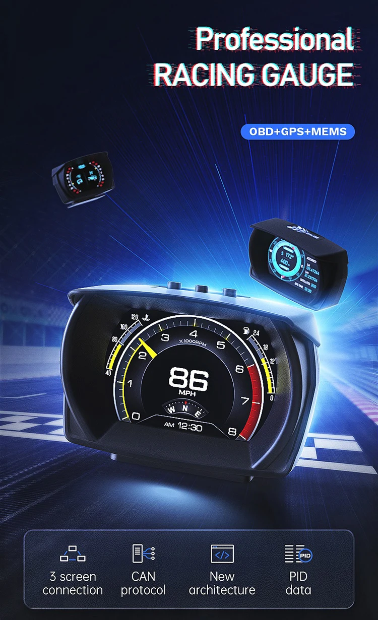 New Smart Car Universal Obd Gps Head Up Display Obd2 Gauges Hud ...