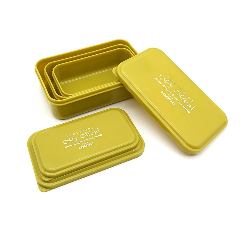 Stackable Silicone Lunch Boxes 3 Compartment Kids Lunch Box Set ...