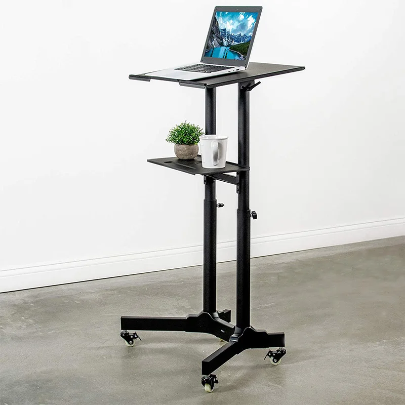 Height Adjustable Rolling Mobile Workstation Lectern and Laptop ...