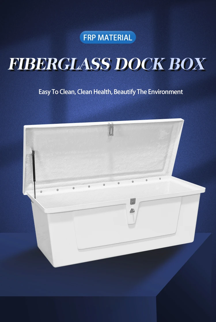 Fiberglass Marine Pontoon Dock Storage Box Gelcoat Waterproof ...