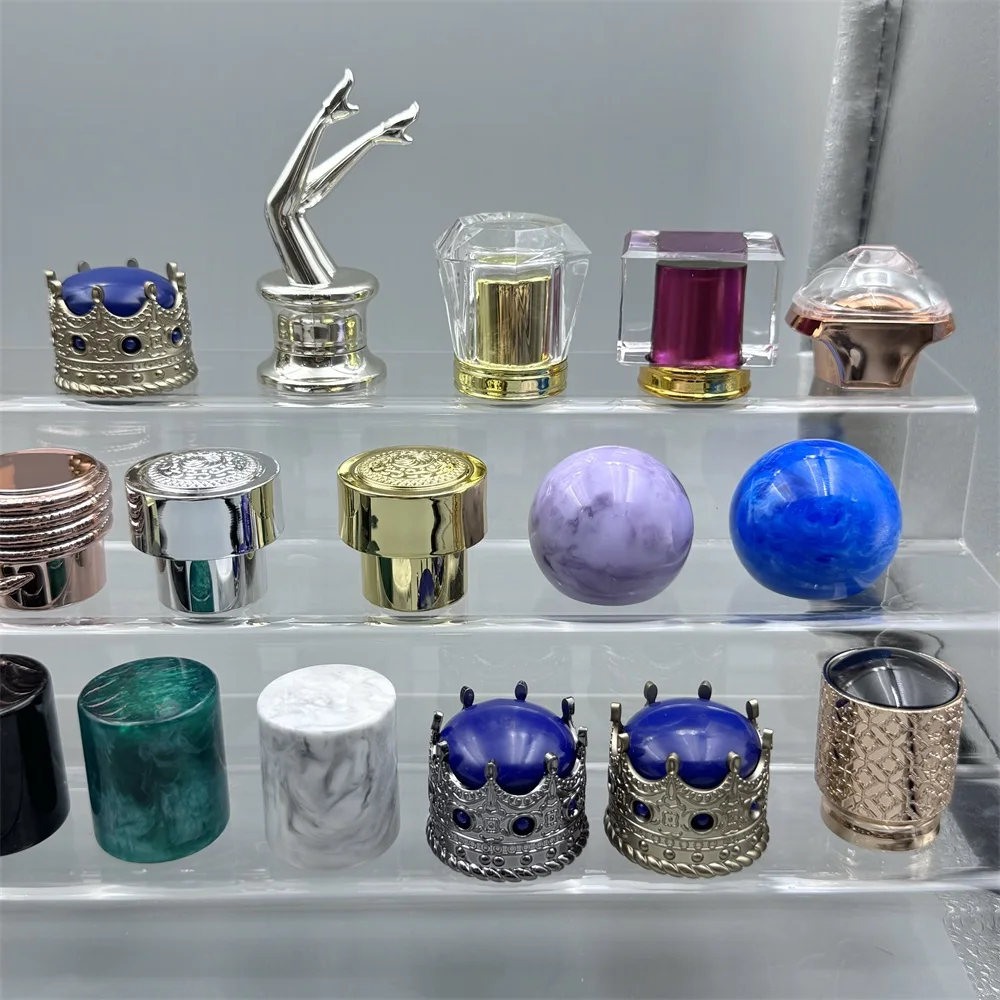 Different angle view of luxury perfume cap