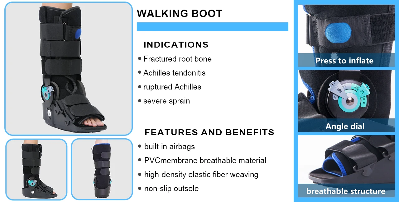 Range Of Motion Walker Orthopedic Air Foam Ankle Fracture Inflatable ...
