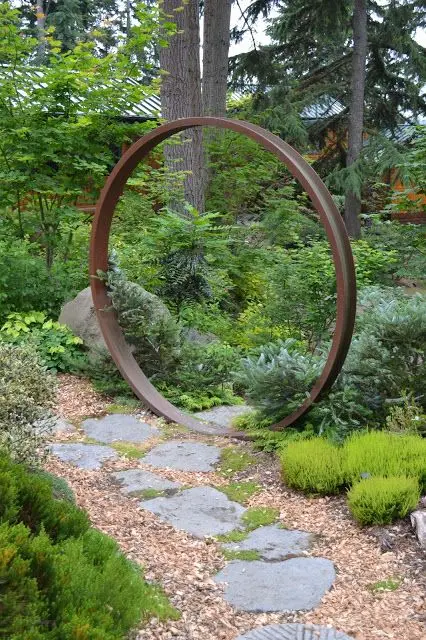 Natural Rusty Color Corten Steel Moon Gate - ECO FRIENDLY