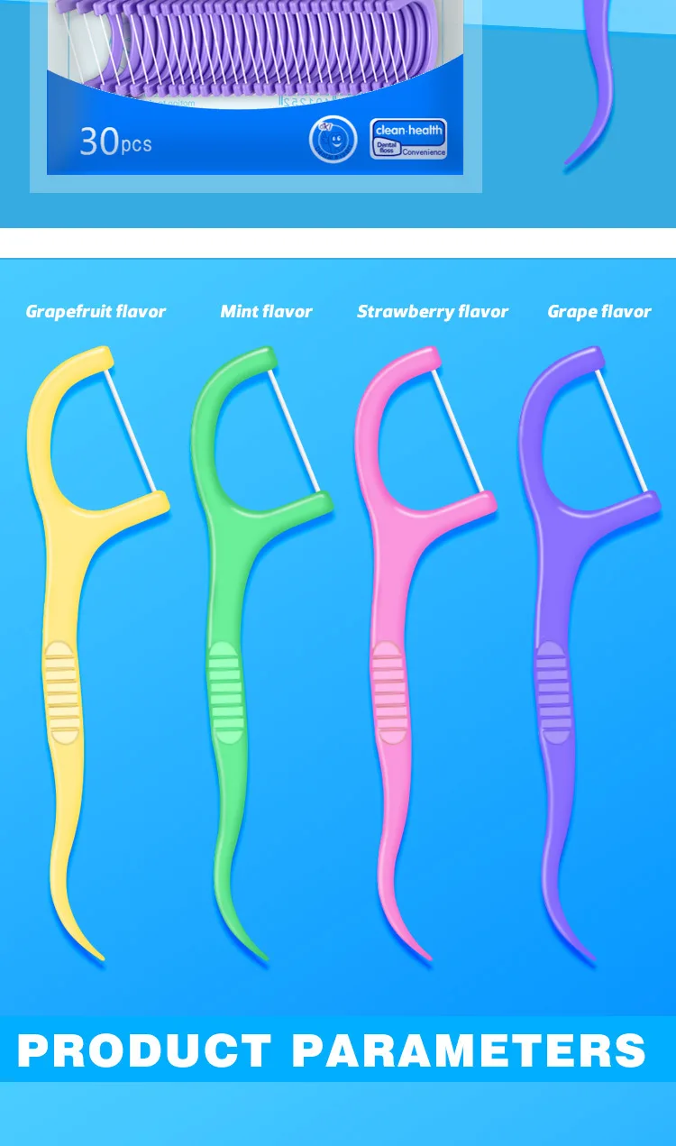 Multi Natural Organic Fruit Flavoured Dental Flosser Picker Tooth Pick ...
