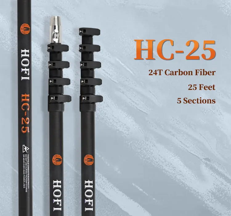 Hofi Carbon Fiber Telescopic Tube 9m 10m 12m 14m Long Handle Water Fed ...