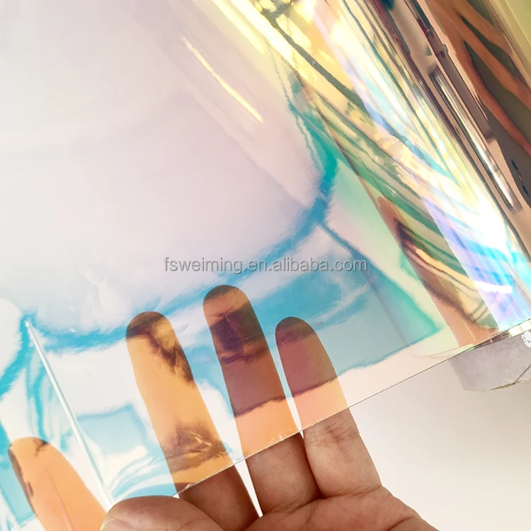 Transparent PVC Dichroic Iridescent Film Roll for Cosmetics