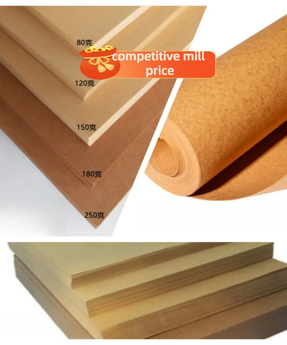 100% Virgin Brown Unbleached Kraft Paper - 35gsm-350gsm